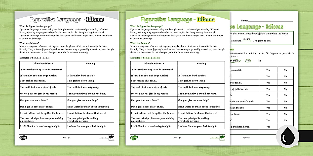 Idioms in Canada I Idioms Worksheet Pack - Twinkl