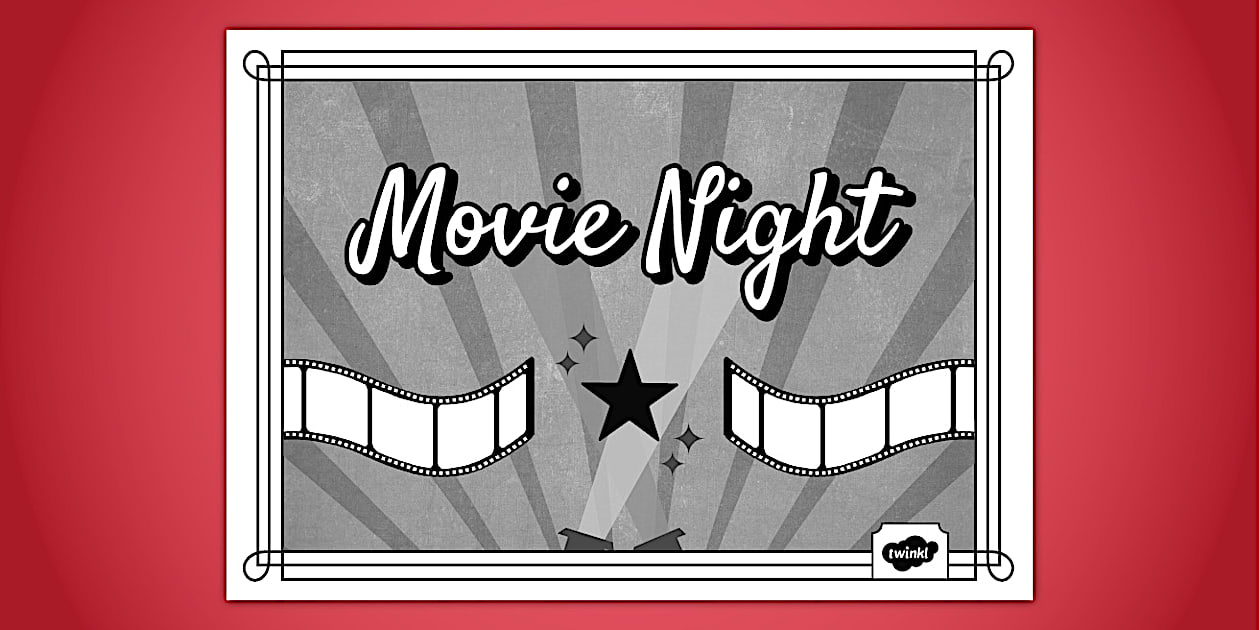Old Hollywood Themed Movie Night Display Poster - Twinkl