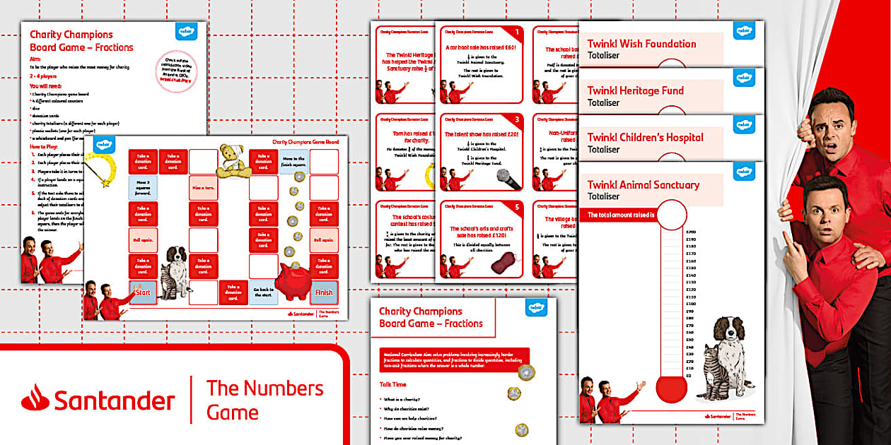 FREE! - 👉 Maths & Money: Charity Champions Board Game – Fractions [Y4]