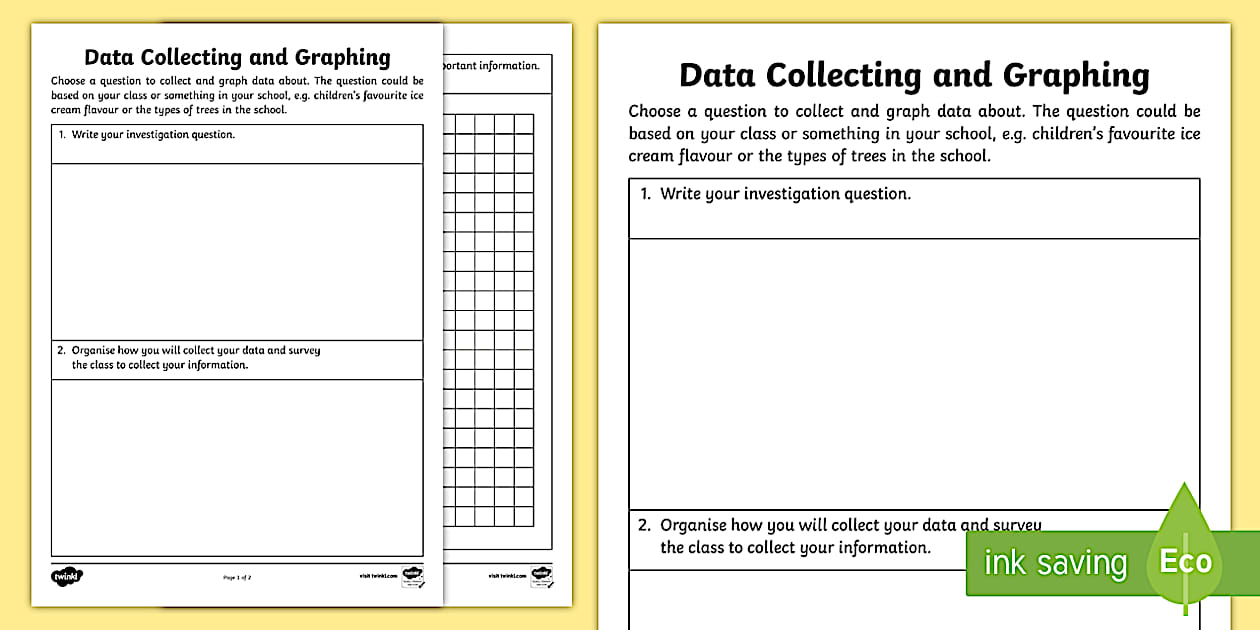 Year 2 Collecting and Graphing Data Worksheet - Twinkl