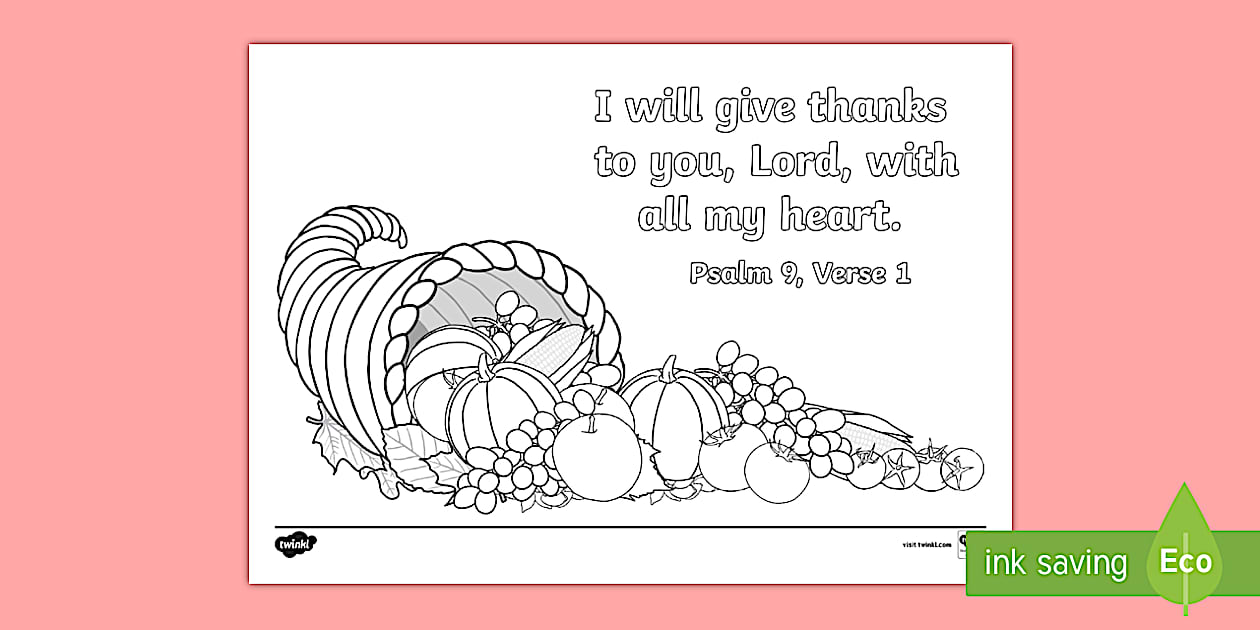 Psalm 9:1 Coloring Page (Teacher-Made) - Twinkl