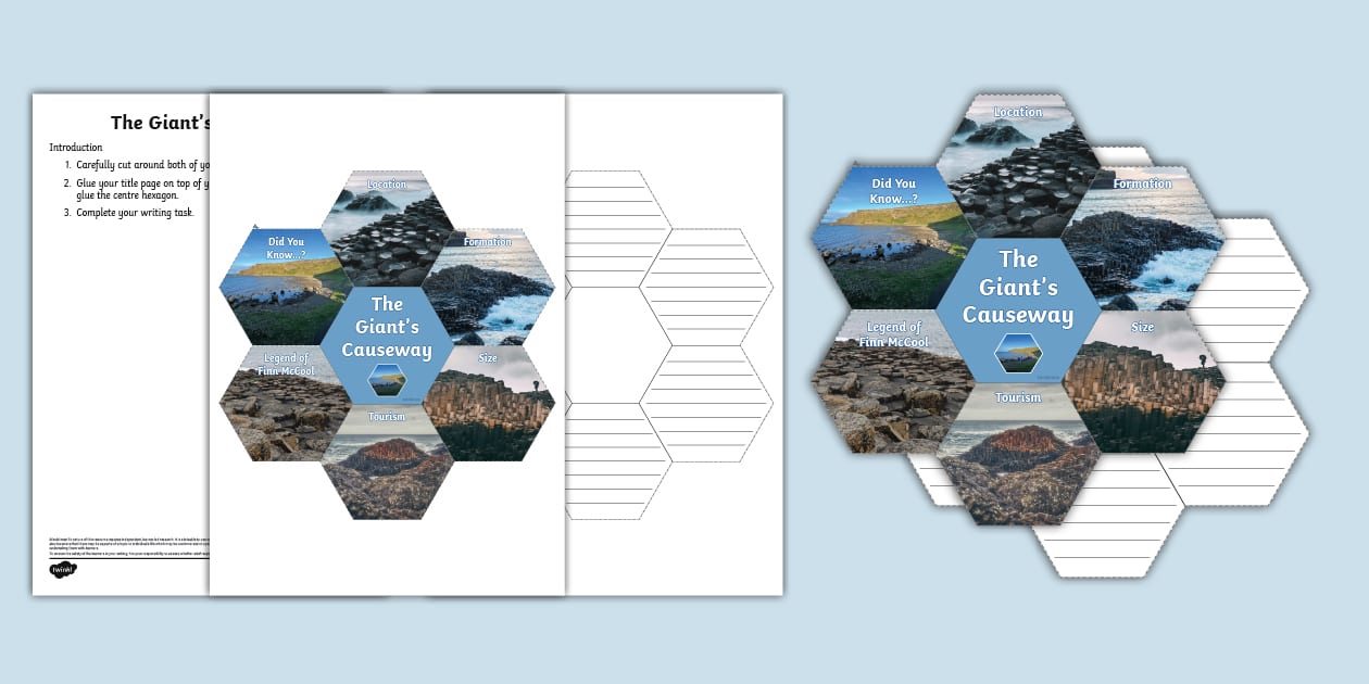 The Giant's Causeway Hexagon Writing Template (Teacher-Made)