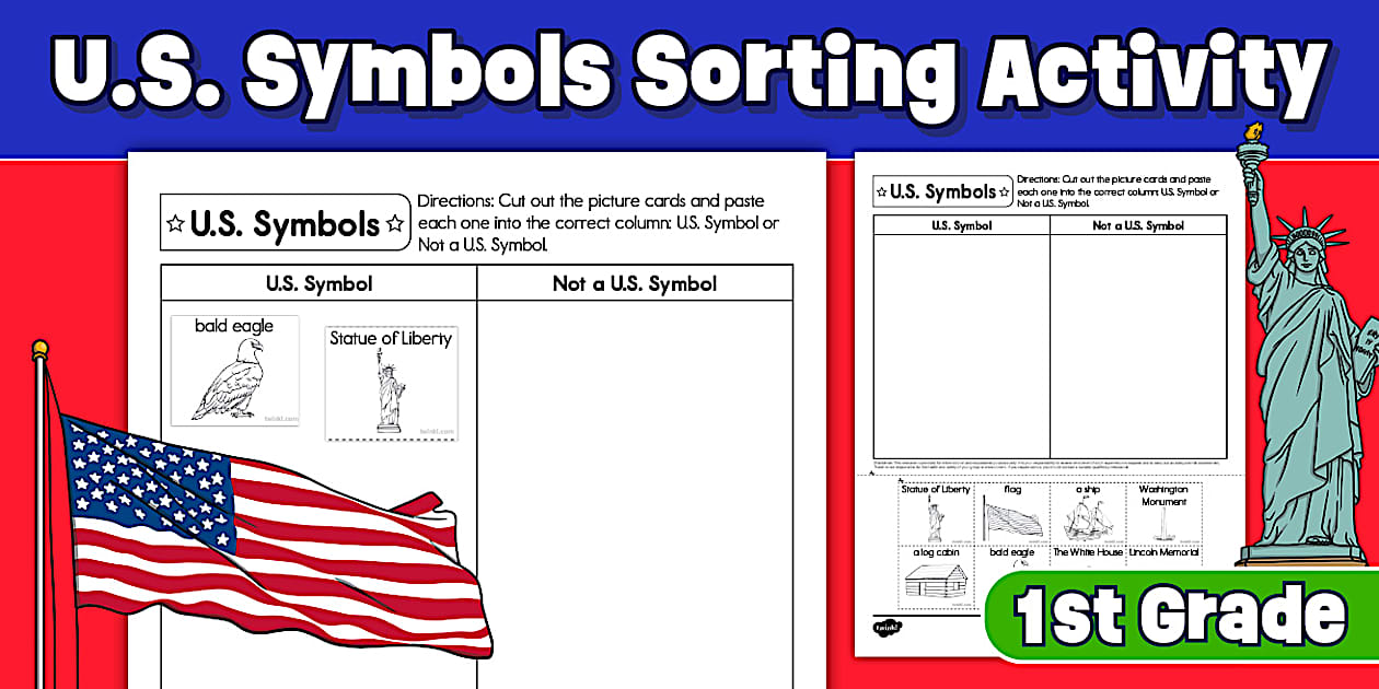 First Grade U.S. Symbols Sorting Activity