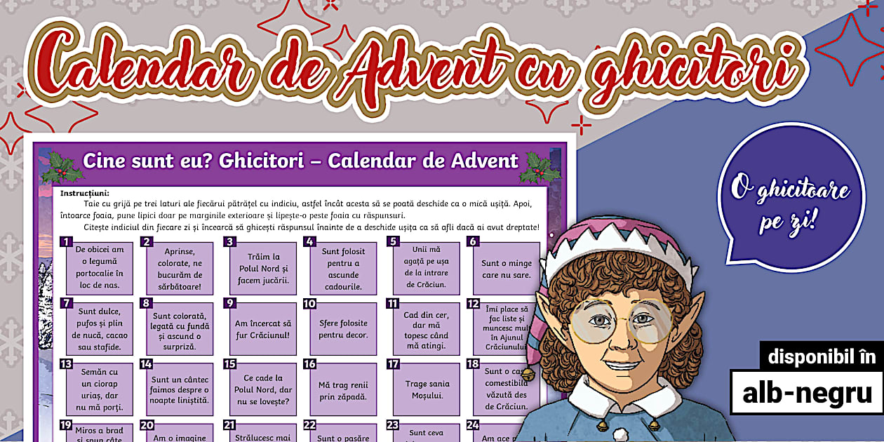 Cine sunt eu? Ghicitori – Calendar de Advent