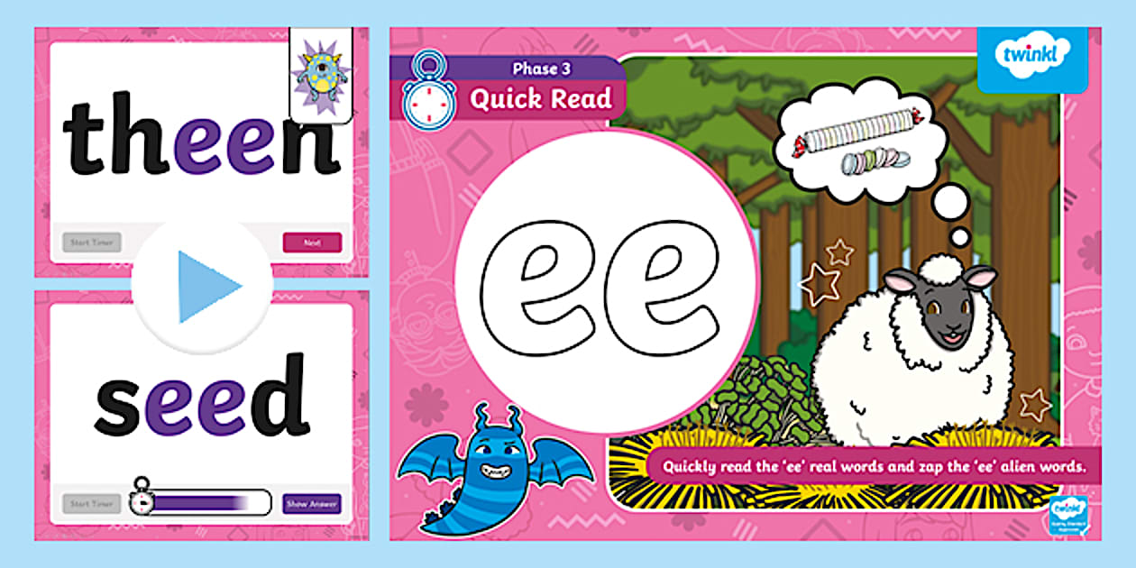 ‘ee’ Phonics PowerPoint – Quick Read – Phase 3