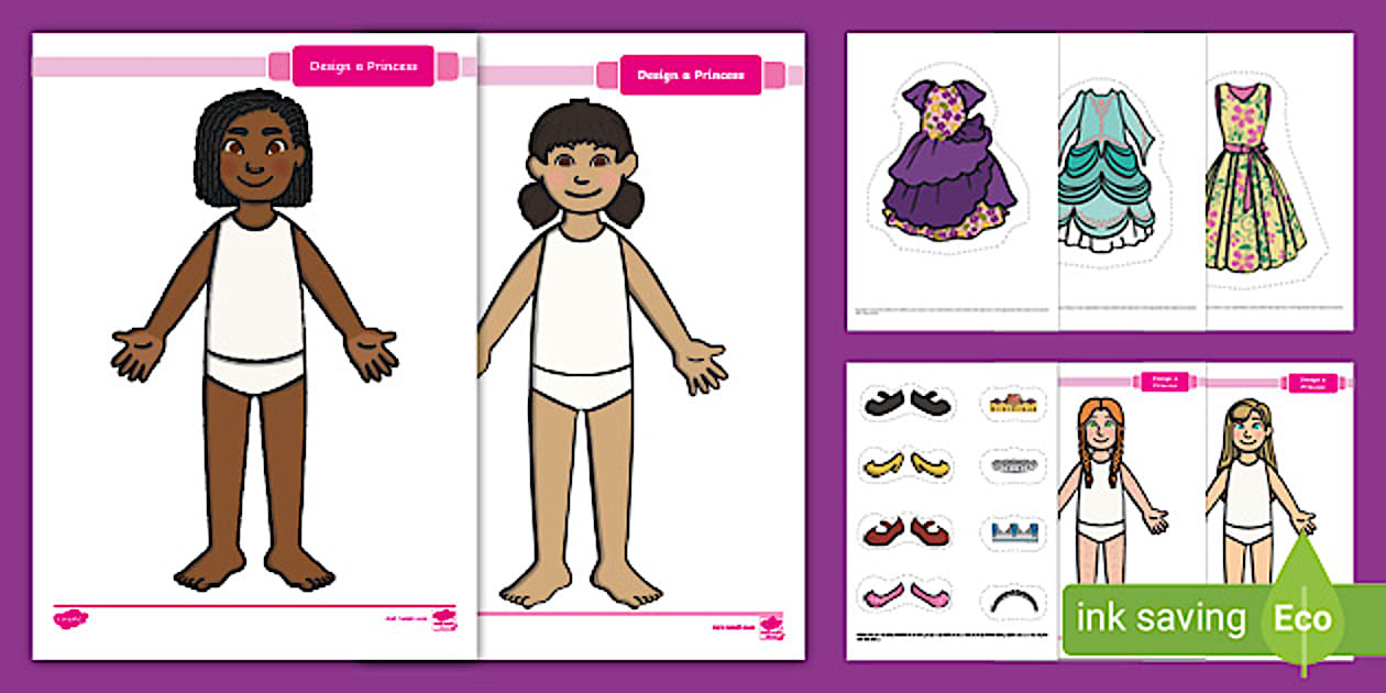 Design a Princess Cut and Stick Activity - Twinkl - KS1