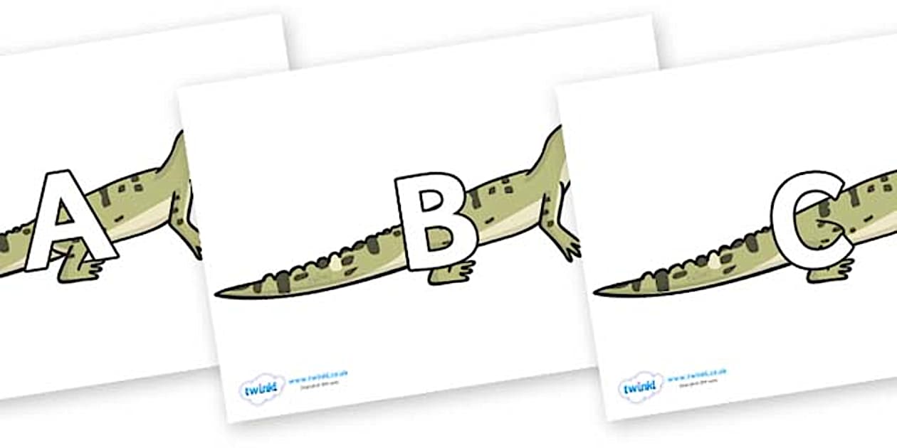 Cursive A-Z Alphabet on Aligators (teacher made) - Twinkl