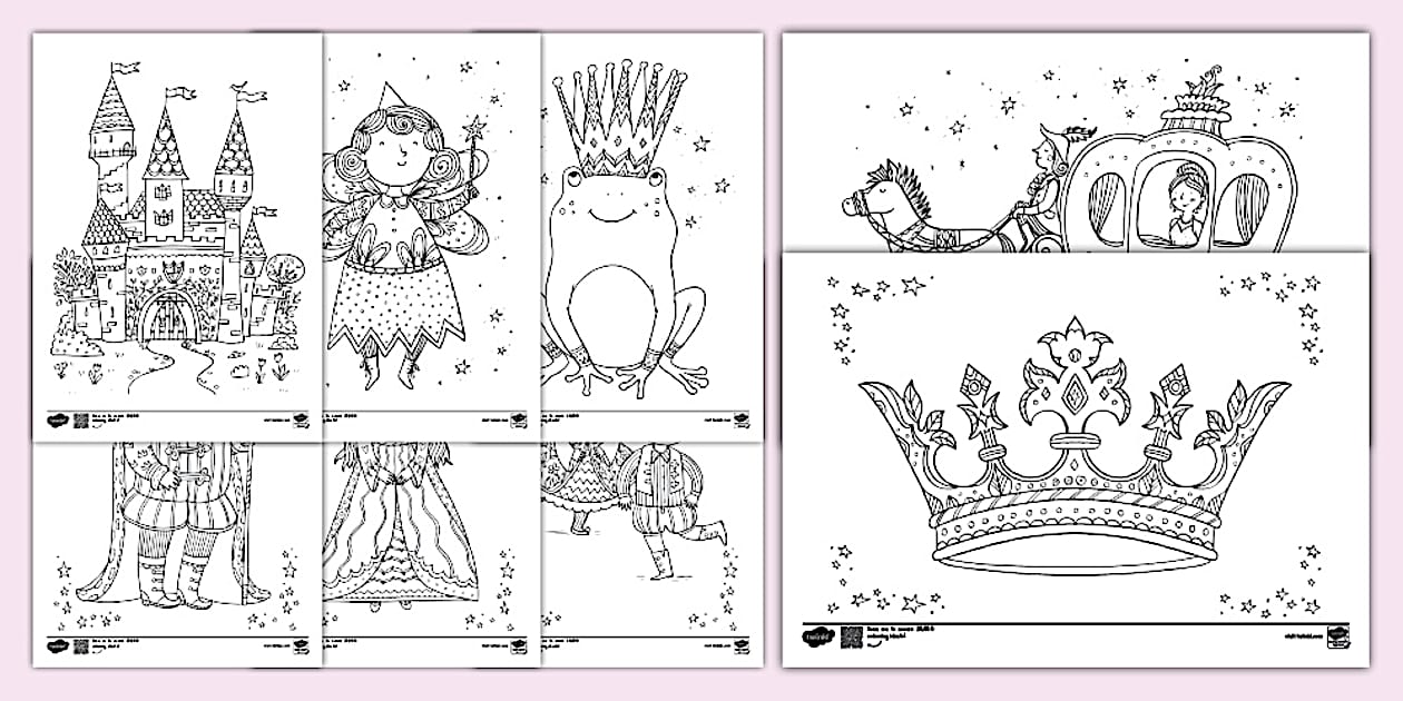 Fairy Tale Mindfulness Colouring Sheets - ESL Fairy Tale Resources