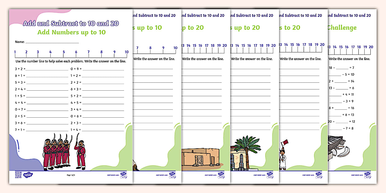 Add and Subtract to 10 and 20 (teacher made) - Twinkl