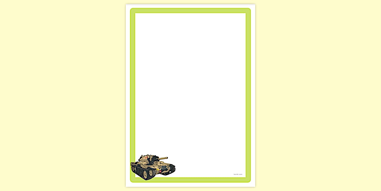Army Tank Page Border | Page Borders | Twinkl (teacher made)