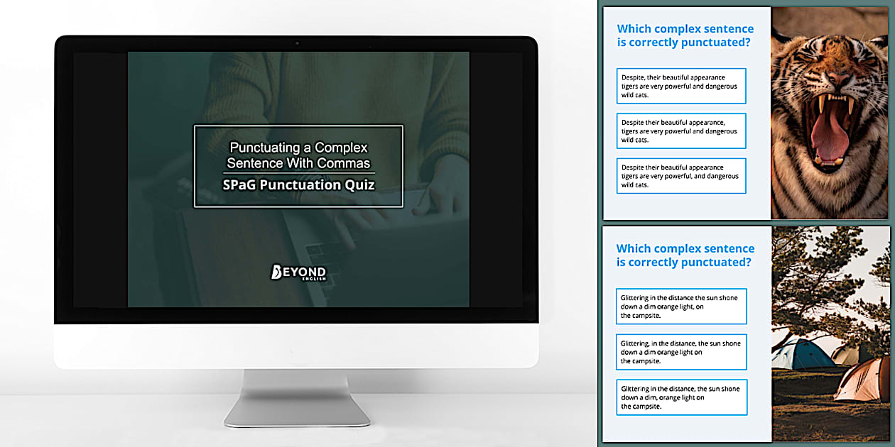 KS3 SPaG Punctuating a Complex Sentence with Commas Quiz PowerPoint