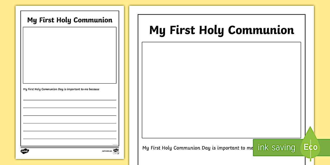 Editable My Communion Day Writing Frames - Twinkl