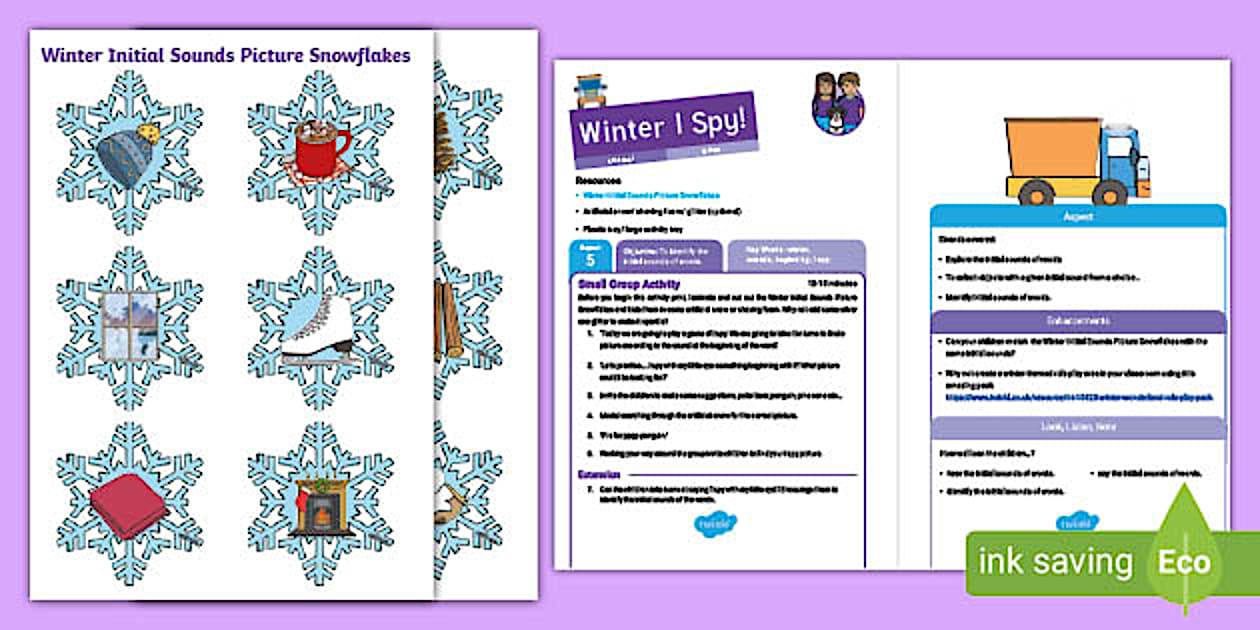Phonics Level 1 Winter I Spy Activity (teacher made)