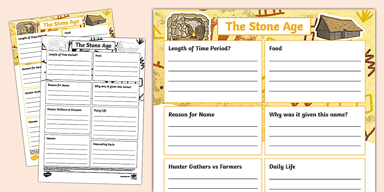 Stone Age Fact File Template (teacher made) - Twinkl