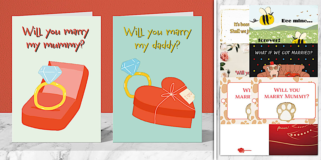 Marriage Proposal Greeting Cards | Twinkl Party - Twinkl