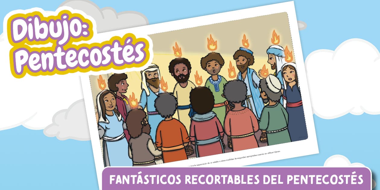 Dibujo recortable: Pentecostés - Twinkl