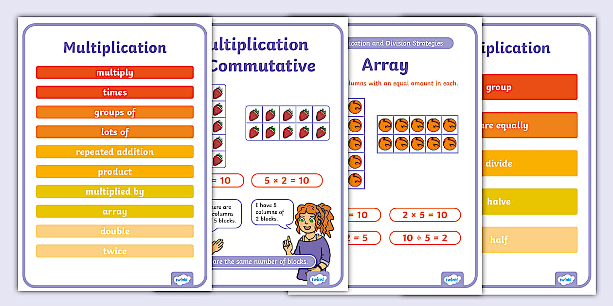 👉 Year 2 Multiplication and Division Definition Posters