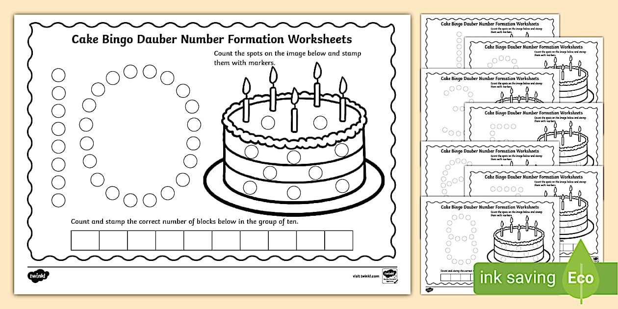 Cake Bingo Dauber Worksheets | Twinkl Math Resources | Bingo