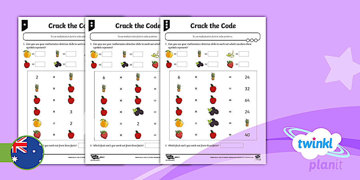 Year 3 Multiplication and Division: Crack the Code Home Learning Tasks