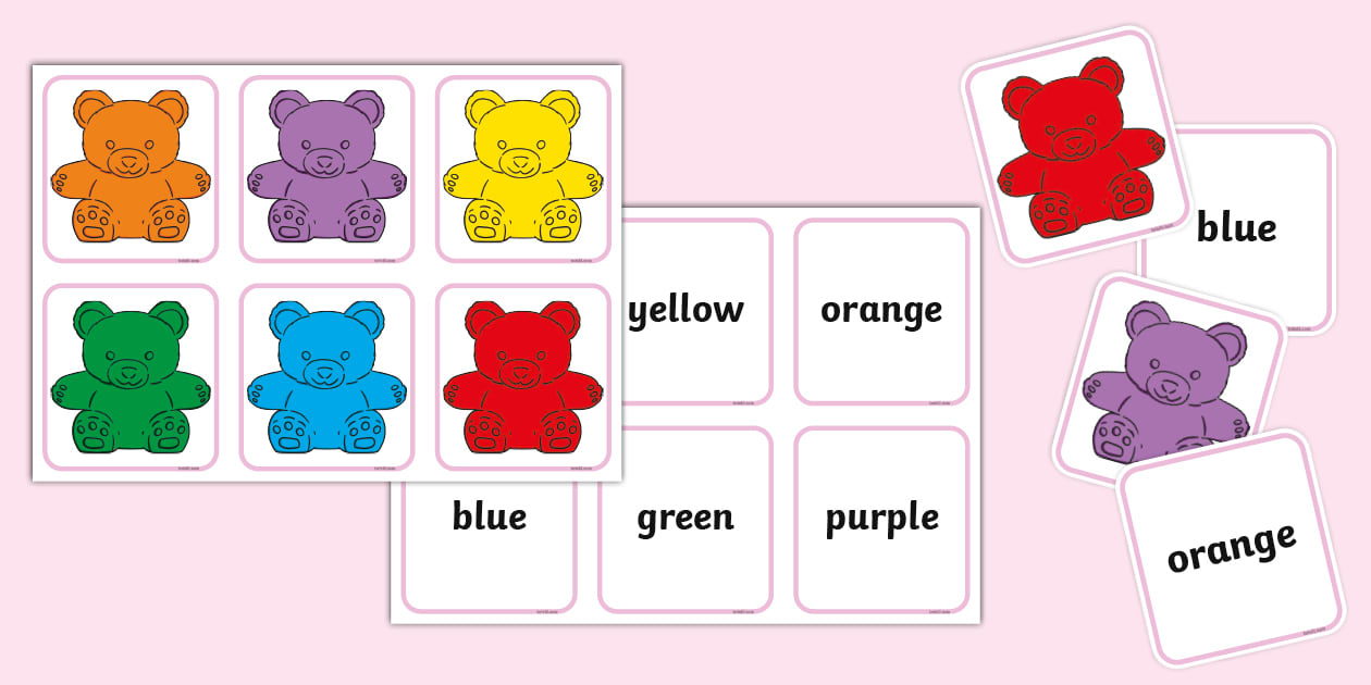 👉 Coloured Bears Matching Cards (teacher made) - Twinkl