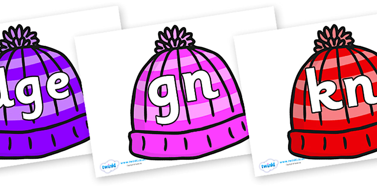 Silent Letters on Woolly Hats (teacher made) - Twinkl
