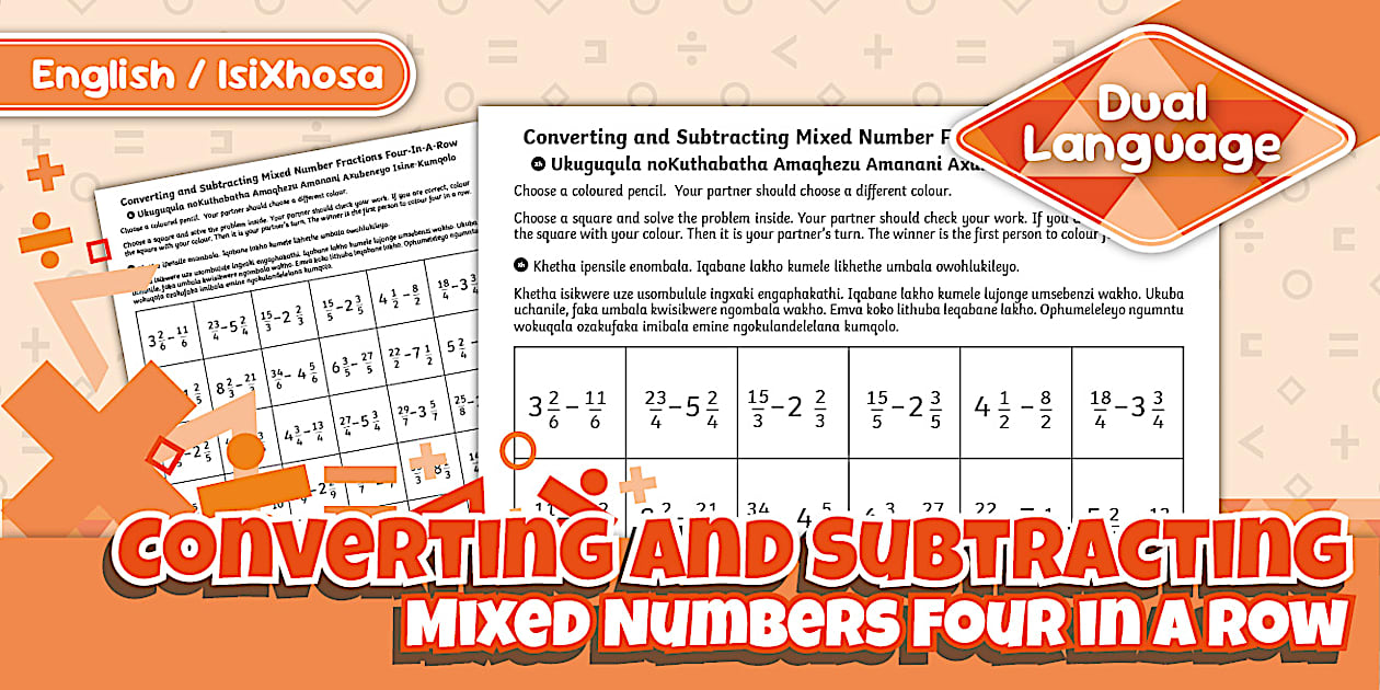 Grade 4 Maths - Term 3 - Converting and Subtracting Mixed Numbers Four in a