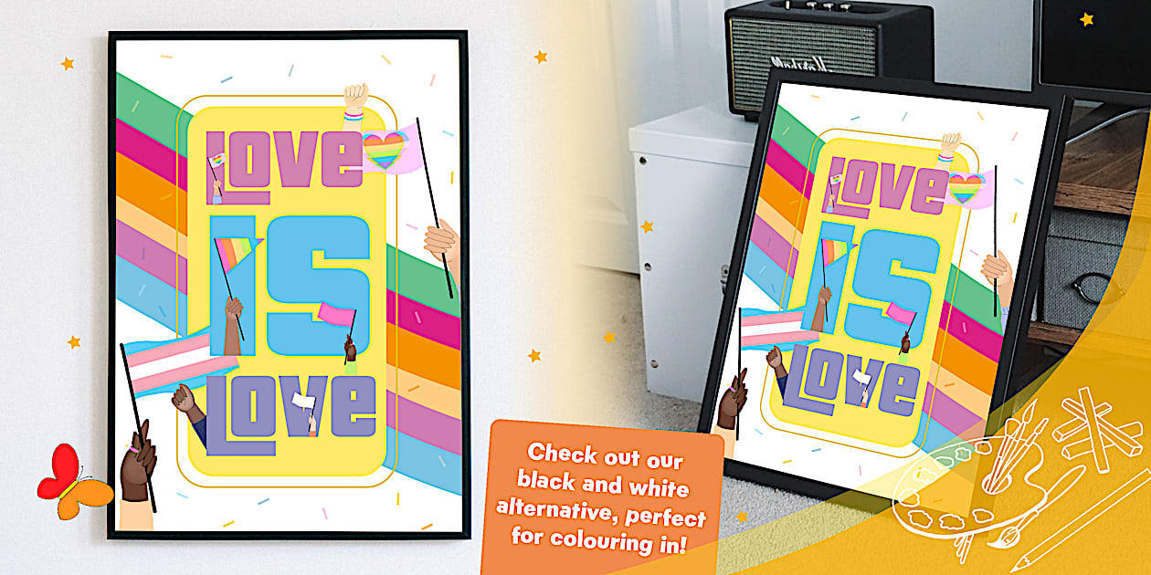 LGBTQ+ Love Is Love Pride Poster (l'enseignant a fait)