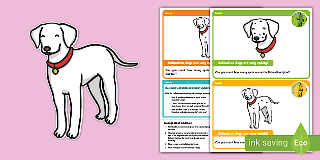 EYFS Maths Counting Chilli Challenges: Dalmatian Dogs