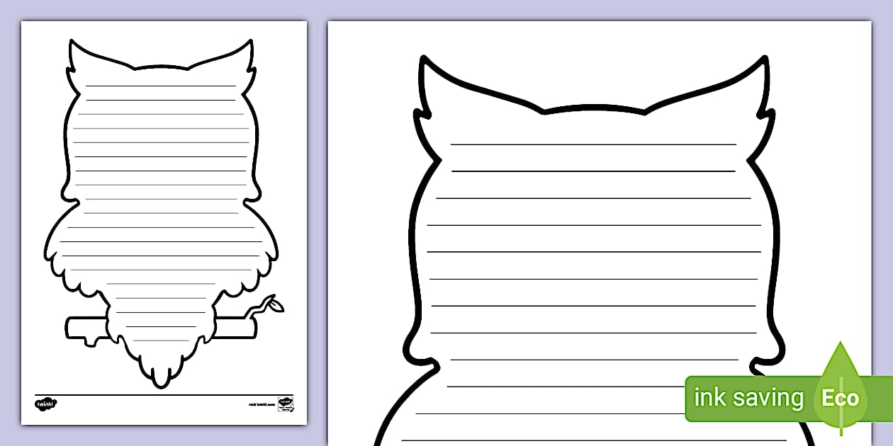 Owl Writing Template (teacher made) - Twinkl