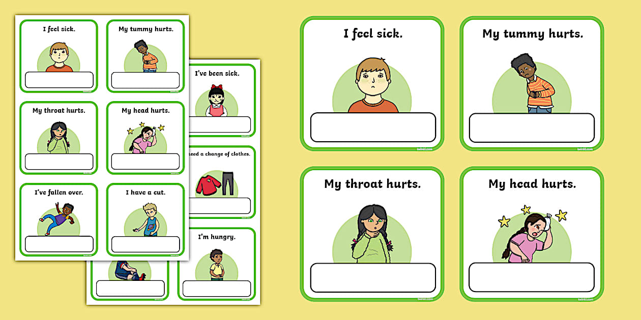EAL Emergencies Editable Cards with English
