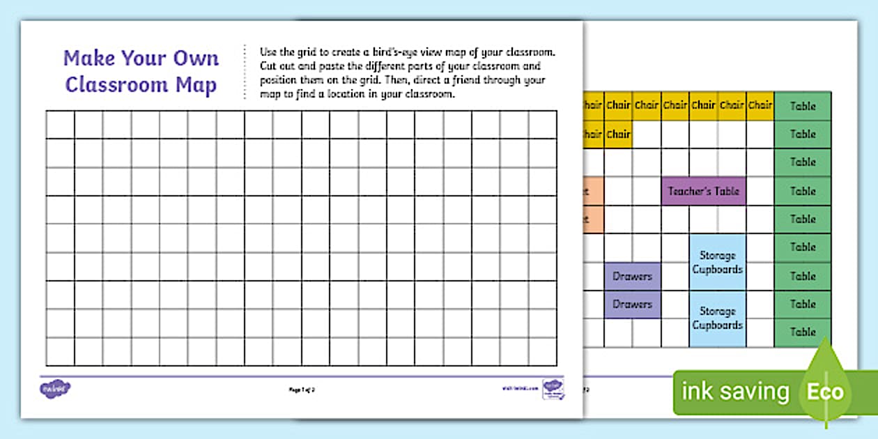 Make Your Own Classroom Map Worksheet - Twinkl