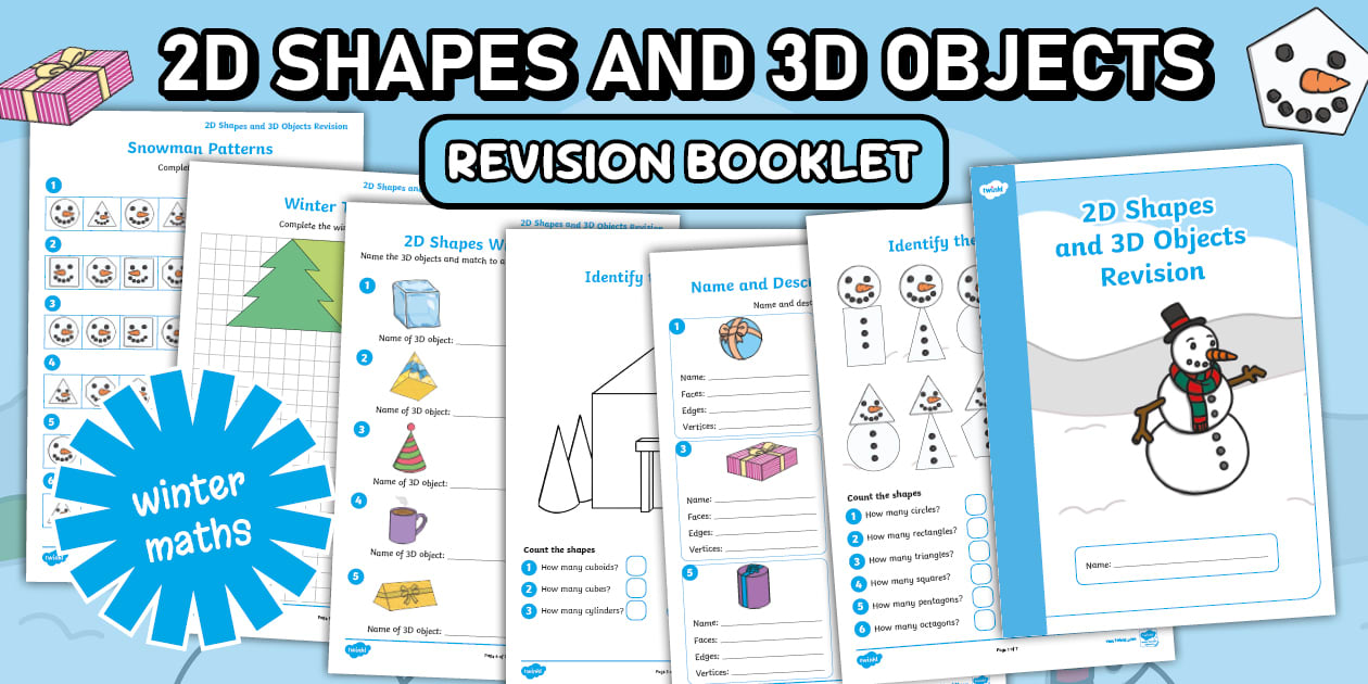 Winter Revision of 2D Shapes and 3D Objects Activity Booklet