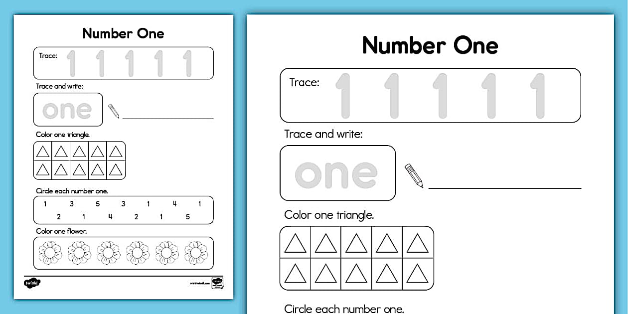 Number One Math Activity Worksheet (Teacher-Made) - Twinkl