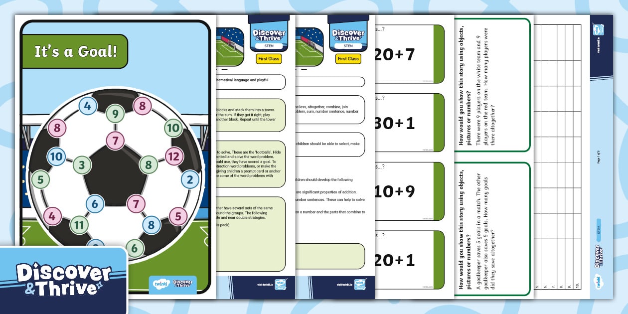 Sets and Operations Addition Football Resource Pack - Twinkl
