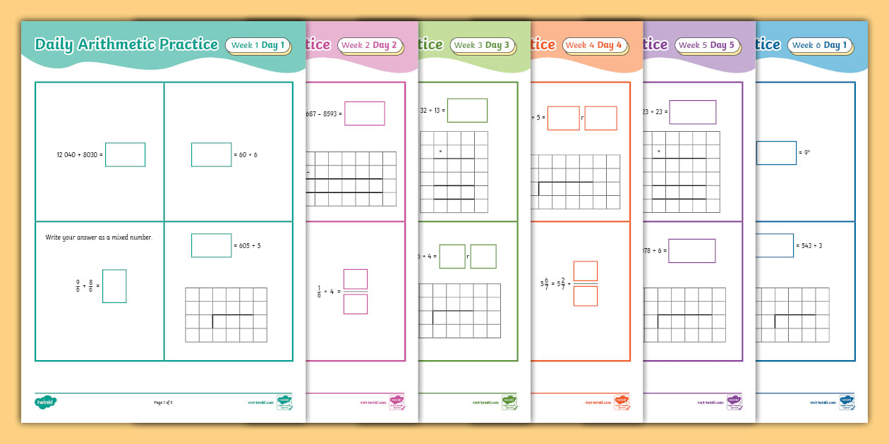 👉 Year 5 Spring 2 Daily Arithmetic Practice Pack - Twinkl