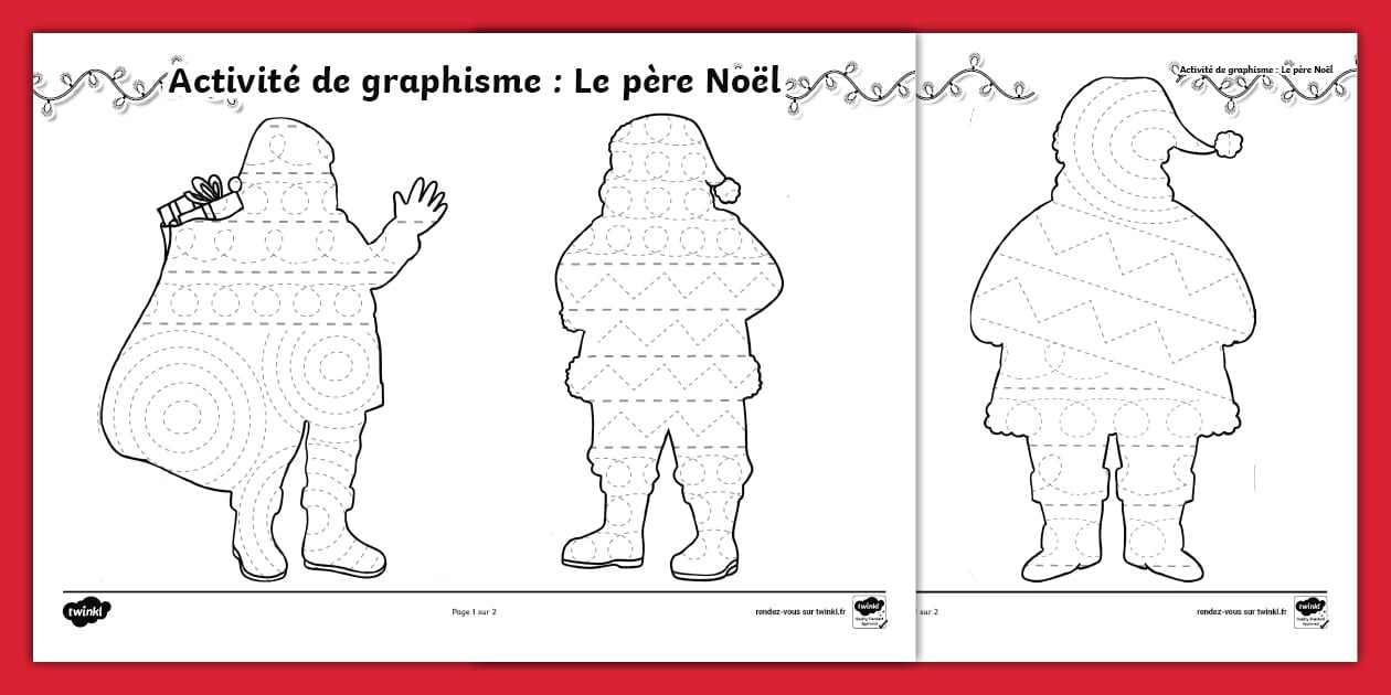 Activité de graphisme : Le père Noël - Twinkl