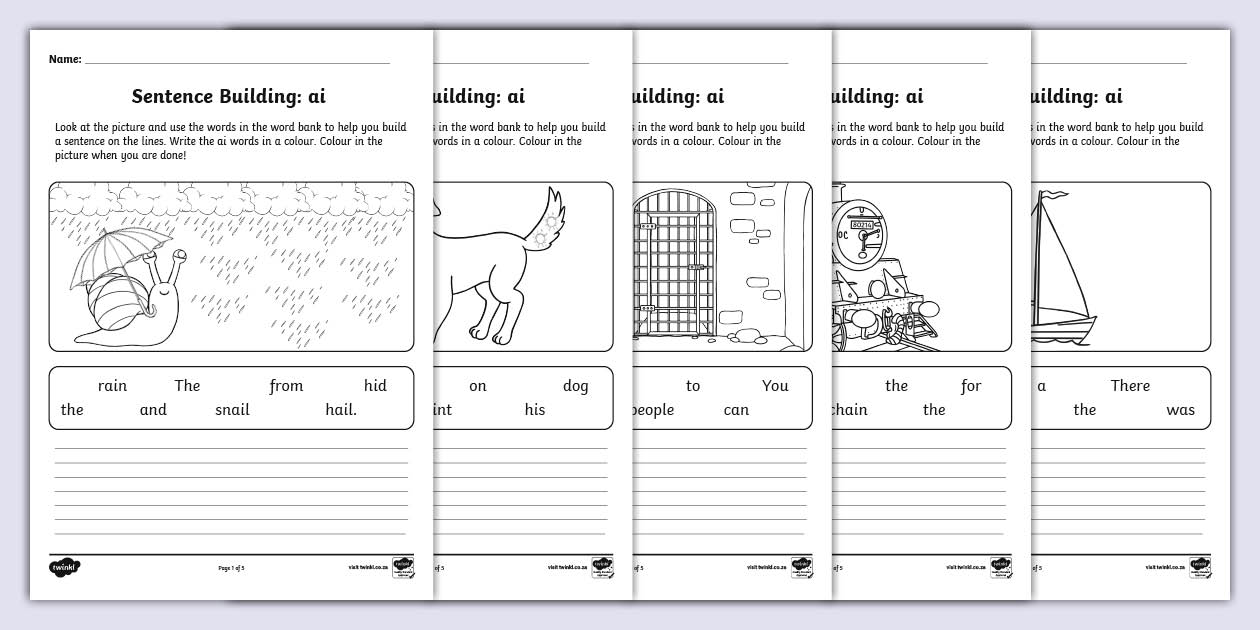 Phonics Sentence Building: ai (teacher made) - Twinkl