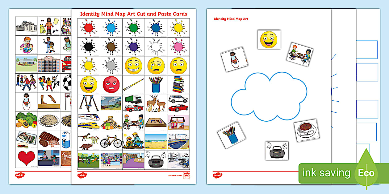 Identity Mind Map Art Activity Sheet | EYLF | Twinkl