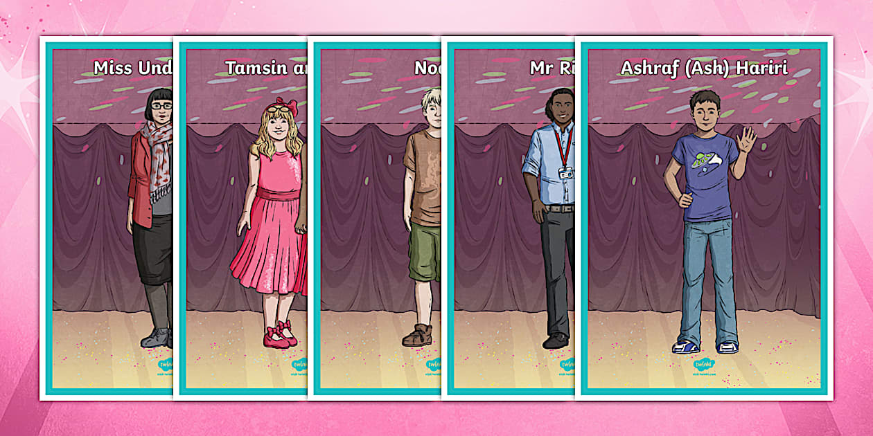 KS2 Mental Health Anxiety Story Characters Display Posters