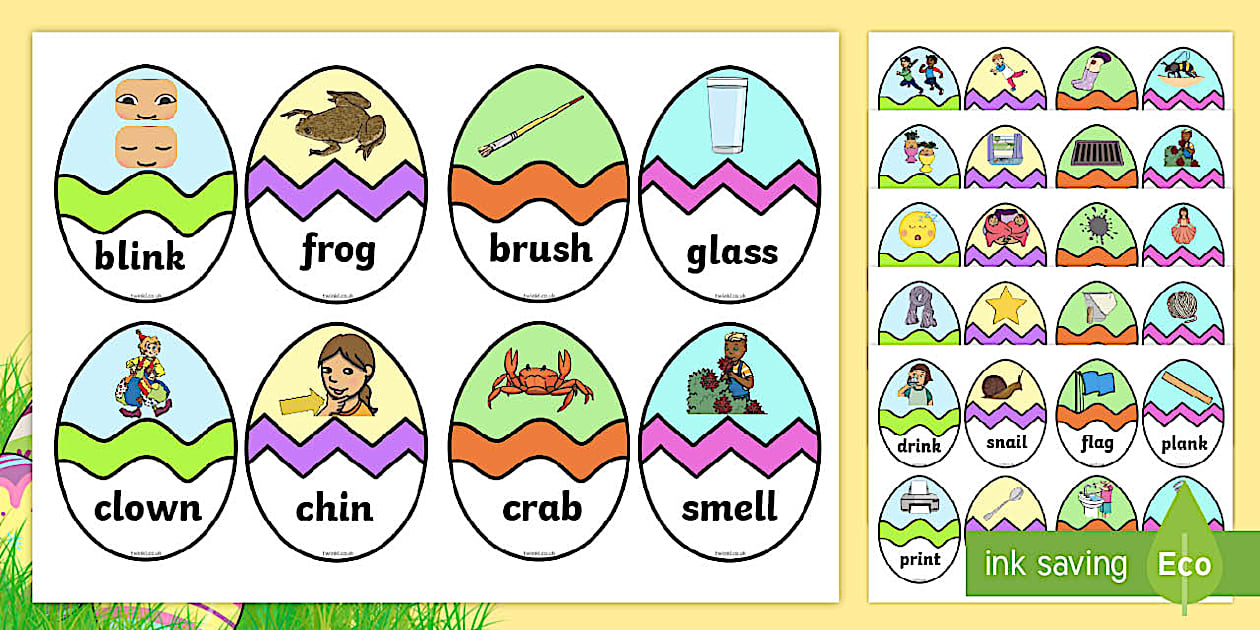 Phase 4 Words Easter Egg Matching Activity - Twinkl