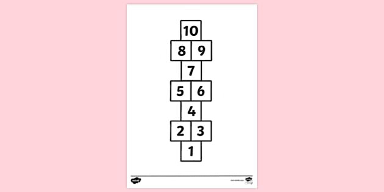 Hopscotch Grid Colouring Sheets | Colouring Pages - Twinkl