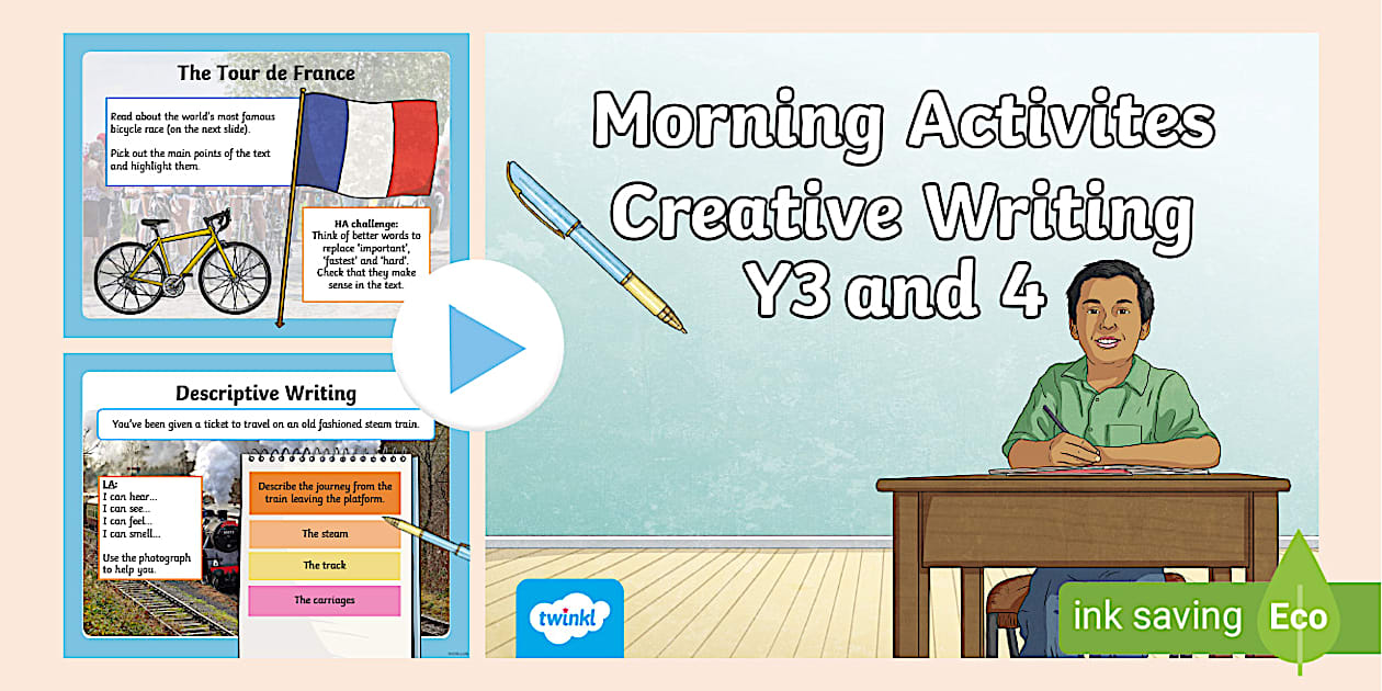 Year 3 and 4 Creative Writing Morning Activities PowerPoint Week