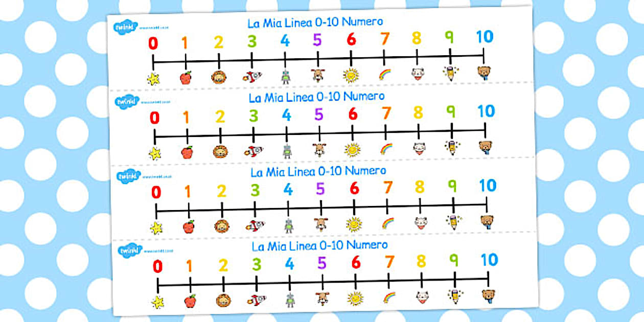 Italian Number Line 0-10 (teacher made) - Twinkl