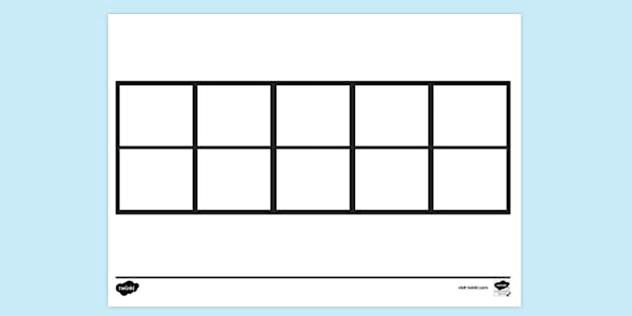 Empty Tens Frame Colouring Sheet | Colouring Sheets - Twinkl