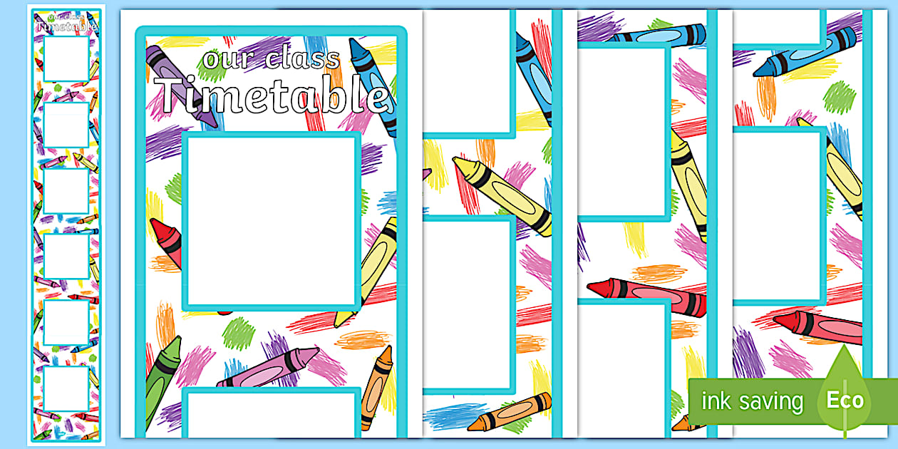 Crayon Vertical Visual Timetable | Parents Display Resource