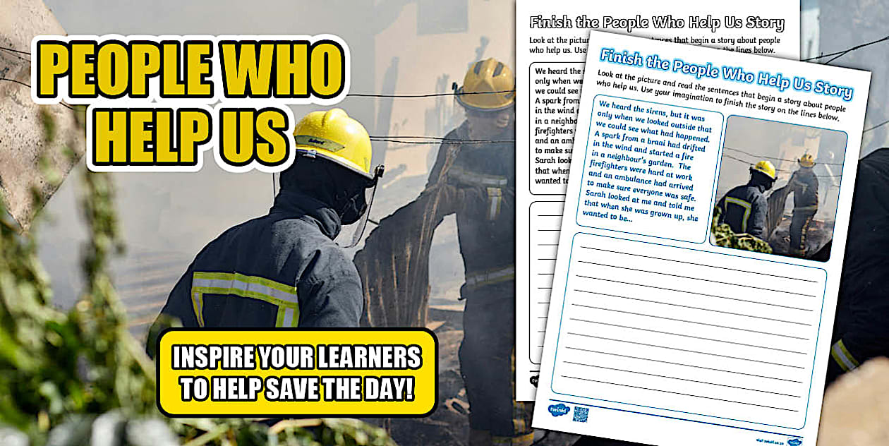 Finish the People Who Help Us Story Worksheet