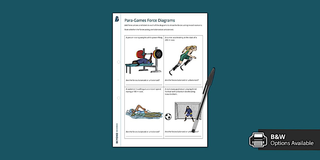 Para-Games Force Diagrams Worksheet (teacher made) - Twinkl