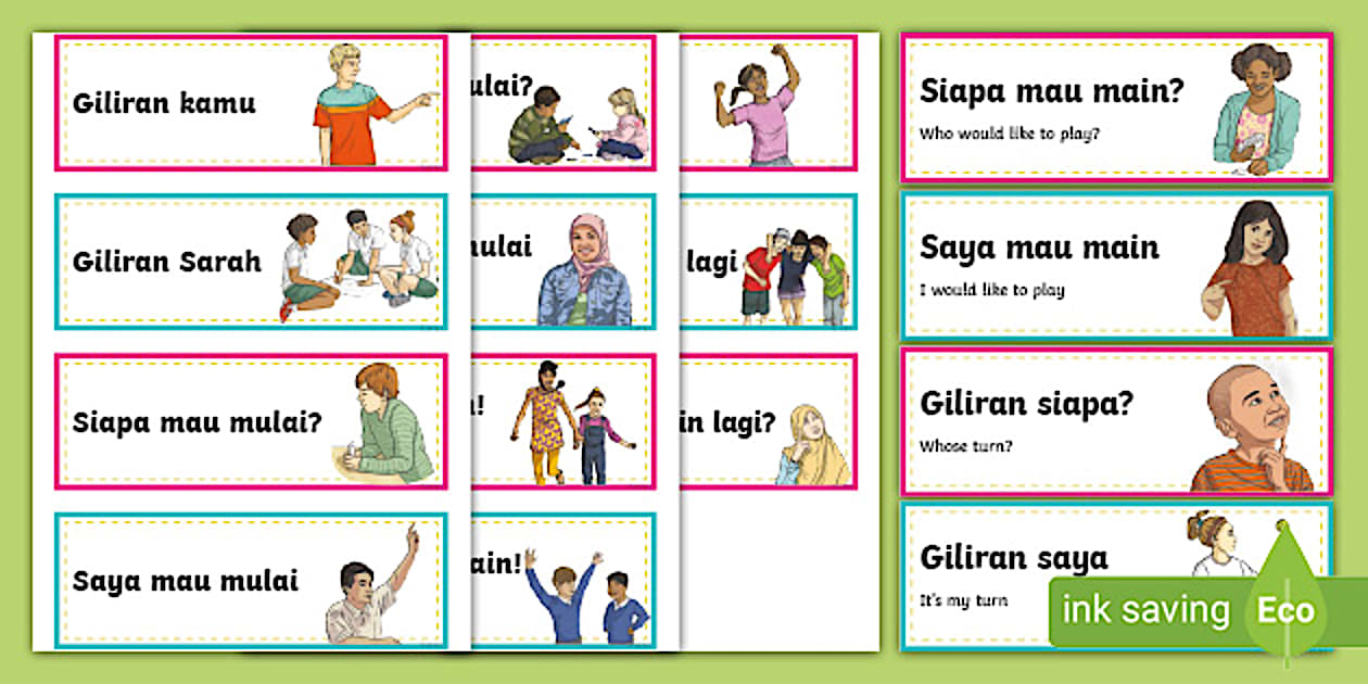 Getting Started: Playing Games Word Cards Indonesian