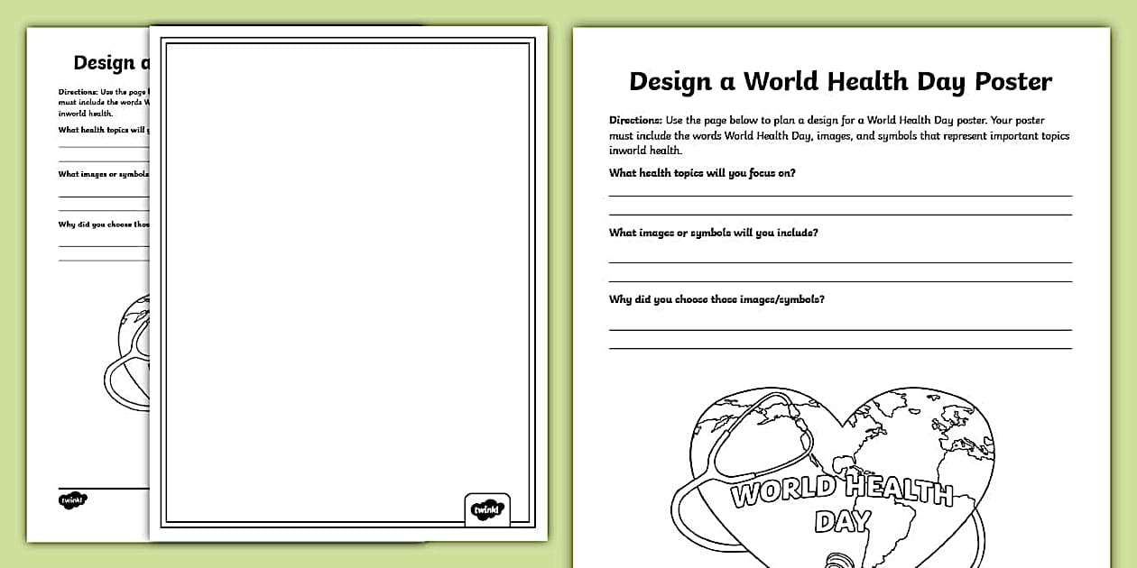 World Health Day Drawing Poster for Kids | Twinkl USA