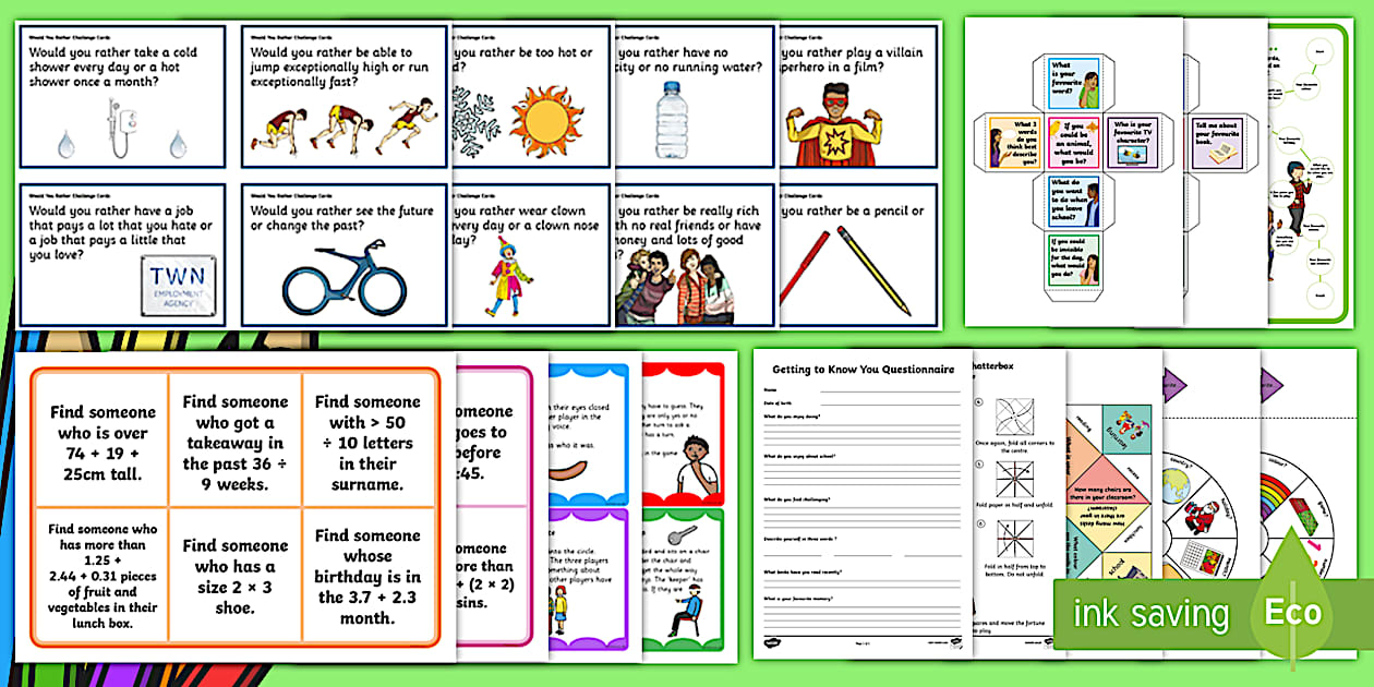 Back to School Getting to Know My New Class Activity Pack